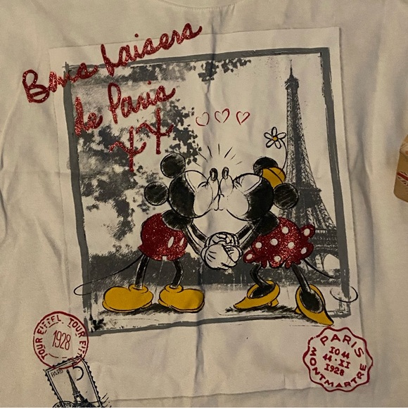 Disney | Tops | Nwt Disneyland Paris French Mickey Minnie Mouse Tshirt ...